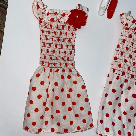 Mattel | Toys | Vintage Barbie 747 Red White Polka Dot Dress W ...